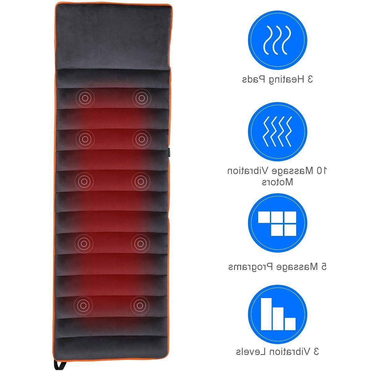 Costway Foldable Full Body Massage Mat 10 Vibrating